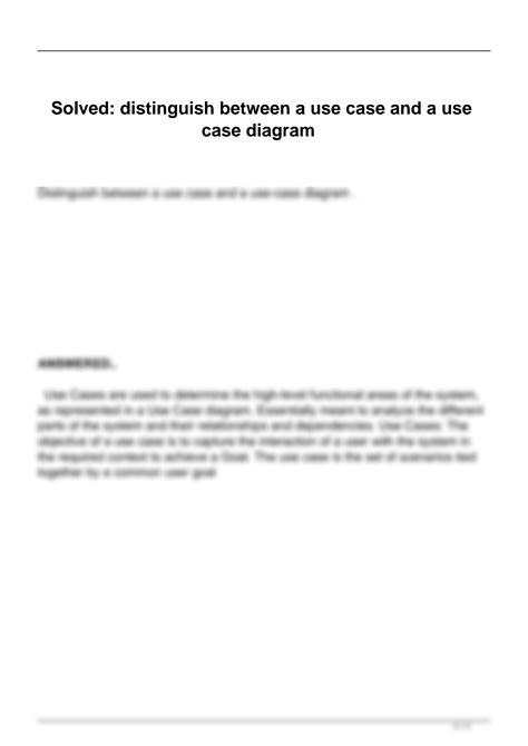 Solution Solved Distinguish Between A Use Case And A Use Case Diagram