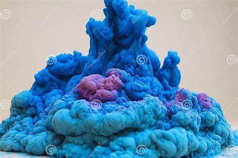 Water Showcasing Fluid Dynamics Through An Abstract Blue Dye Stock