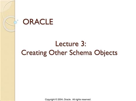 Oracle Lecture 3