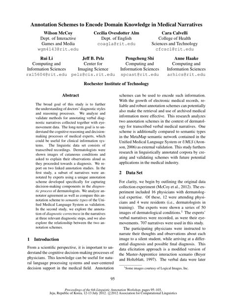 Pdf Annotation Schemes To Encode Domain Knowledge In Medical Narratives