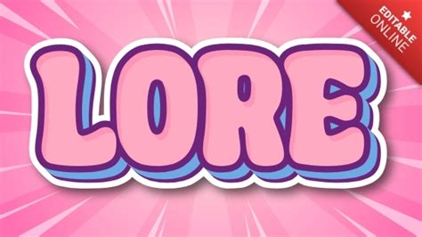Lore Cute Text Effect Generator