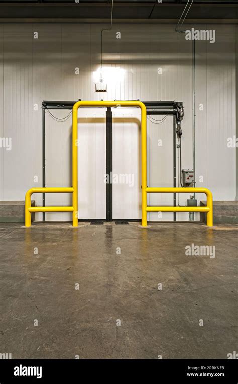 Sliding Door To Freezer From Loading Dock In A New Cold Storage
