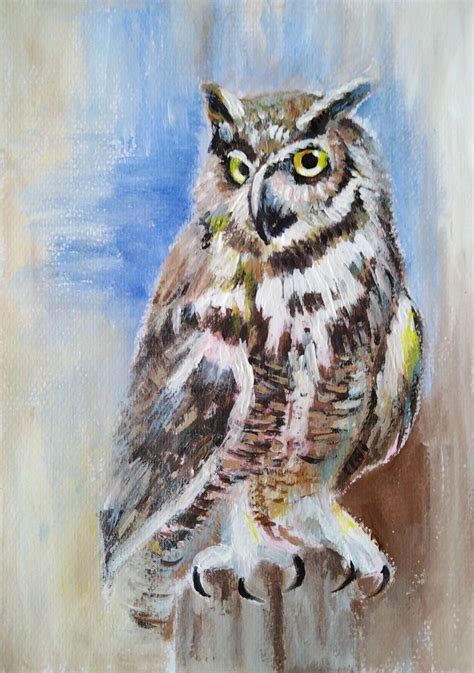 Virginia Uhu Malerei Eule Tiermalerei Tiere Von Vinci Kunstnet