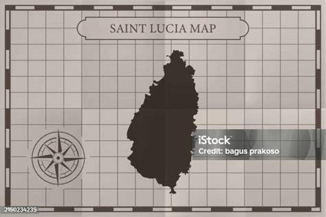セントルシアの古い古典的な国の地図ビンテージのアンティーク地図用紙スタイル アイコンのベクターアート素材や画像を多数ご用意 アイコン