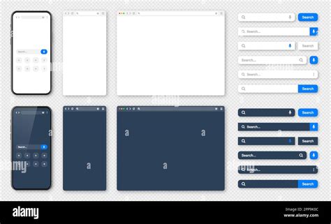 Smartphone Blank Internet Browser Window With Various Search Bars Web