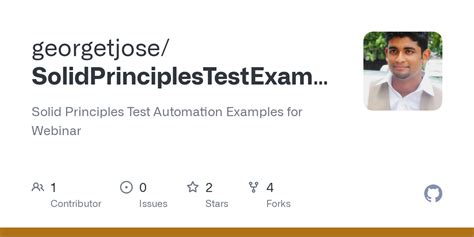 Github Georgetjosesolidprinciplestestexamples Solid Principles Test Automation Examples For