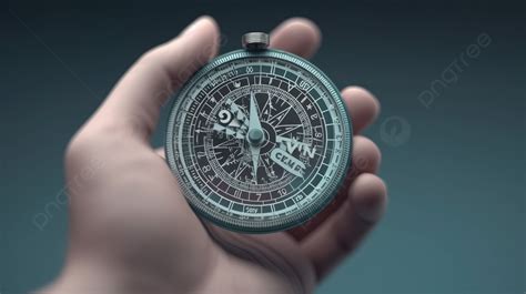 Cartoon Style 3d Illustration Of A Hand Using Math Compass On A