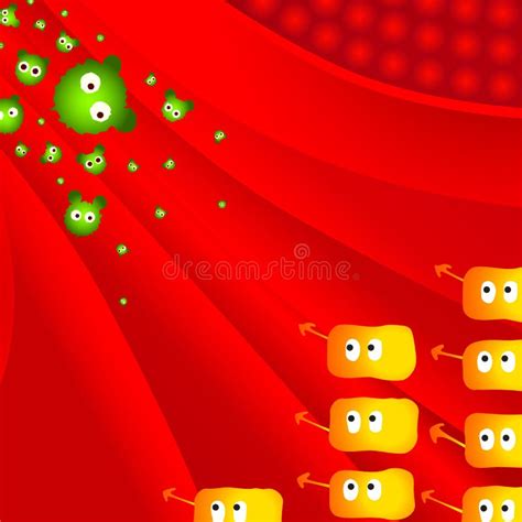 Attack Of Illness Bacteria Stock Vector Illustration Of Lymphocyte