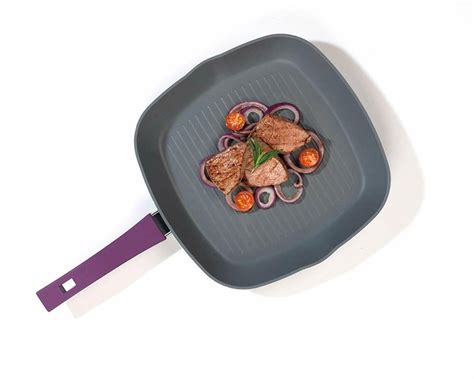 28cm Square Non Stick Large Griddle Pan Purple