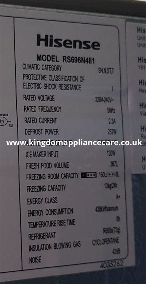Hisense Fridge Freezer Model RS N II Cooling Issue Freezer Not Freezing