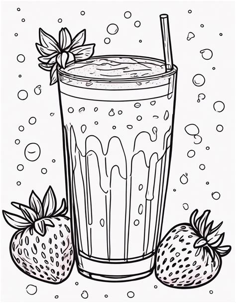 Free Strawberry Smoothie Coloring Page