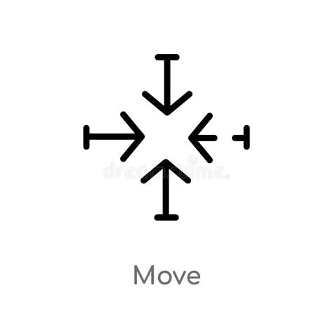 Icono Del Vector Del Movimiento Del Esquema L Nea Simple Negra Aislada Ejemplo Del Elemento Del