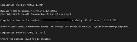 Always Getting System OutOfMemoryException Issue 6317 Microsoft AL
