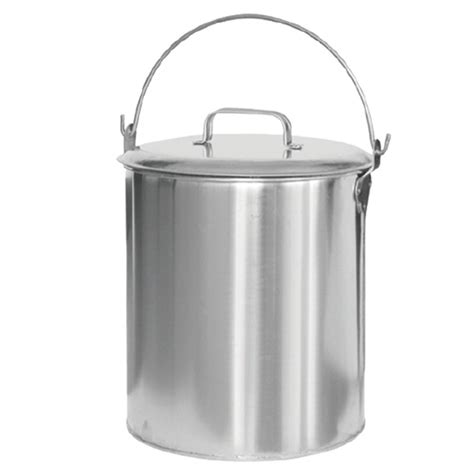Balde Cilindrico 15 Litros Con Tapa Inox