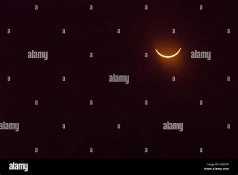 Solar Eclipse Over Atlanta Georgia On Monday Afternoon August 21