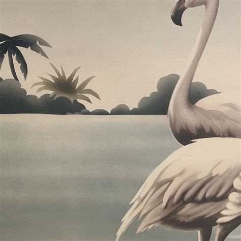Mid Century Turner Flamingos Airbrushed Print