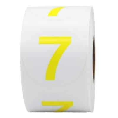 Number 7 Stickers Color Coded 15 Round