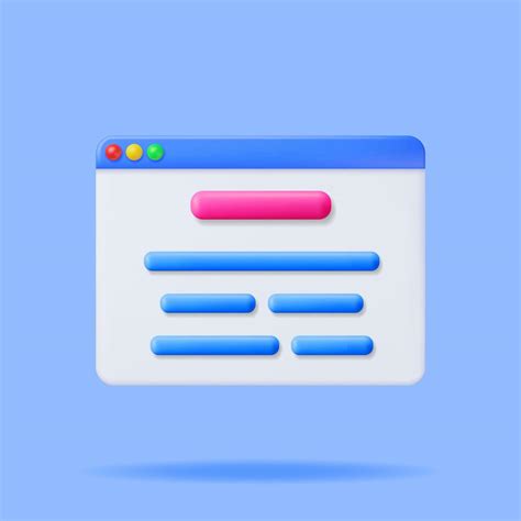 3d Browser Window With Web Page Isolated Render Operating System User