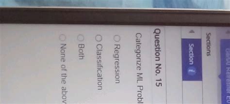 Sections Section T Question No 15 Categorize StudyX