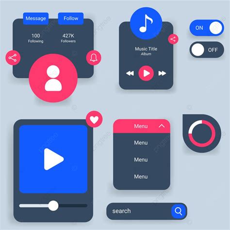 Social Media User Interface Pop Up Set Template Inbox Media Pop Png And Vector With
