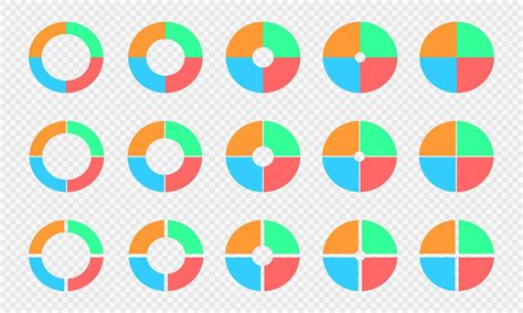 Conjunto De Gráficos Circulares Y De Anillos Diagramas Circulares