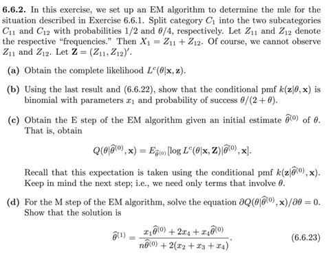 Solved In This Exercise We Set Up An EM Algorithm To Chegg