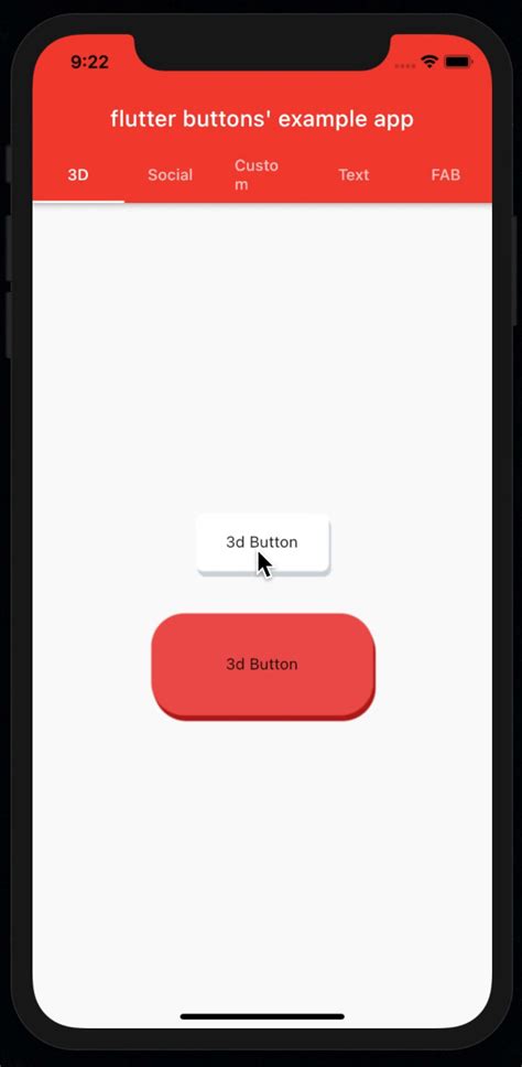 A Custom 3d And Social Media Button With Flutter Free Flutter Source Code