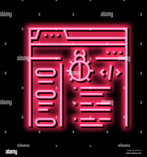 Virus Coding Development Neon Glow Icon Illustration Stock Vector Image