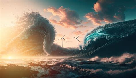 Premium Ai Image Offshore Wind Power Energy Generation With Wind Farm