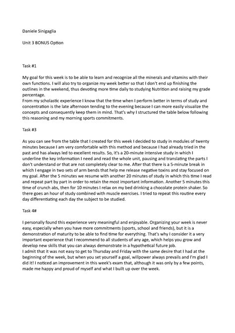 unit 3 bonus option assignment daniele sinigaglia unit 3 bonus