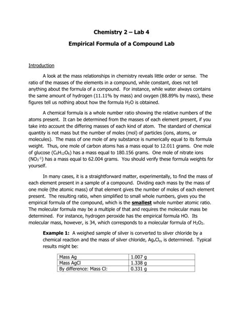 Determining The Empirical Formula