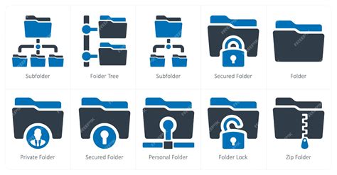 Premium Vector A Set Of 10 Folder Icons As Sub Folder Folder Tree