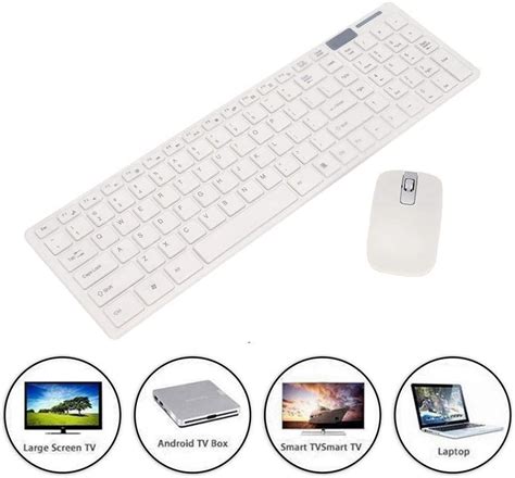 Wireless Keyboard And Mouse Bundle White White Falcon