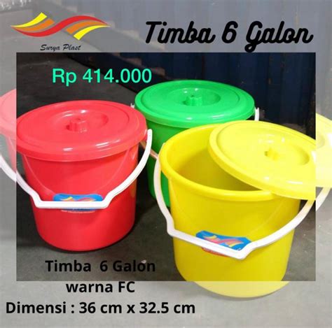 Sp Timba Warna 6gl Tup Gg Plastik Fajartimur