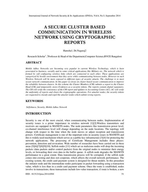 A Secure Cluster Based Communication In Wireless Network Using