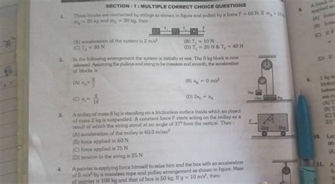 Section Multiple Correct Choice Questions Thee Blocks Are Connec