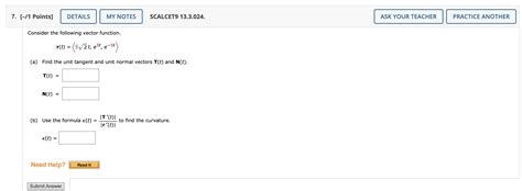 Solved Consider The Following Vector