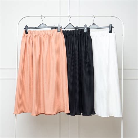 Pleats Midi Skirt Big Size Plus Size Midi Skirt Shopee Malaysia