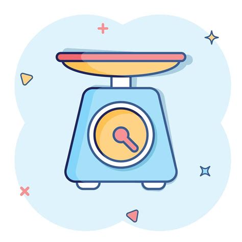 Bathroom Weight Scale Icon In Comic Style Mass Measurement Cartoon