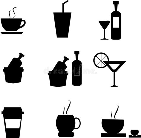 Iconos De La Comida Y De La Cocina Fijados Para El Web Stock de ilustración Ilustración de
