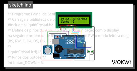 Painel De Senhas Wokwi ESP32 STM32 Arduino Simulator