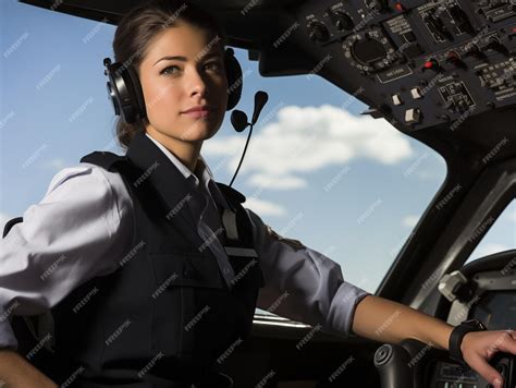 Premium Photo Female Pilot At Work Closeup Woman Career Concept