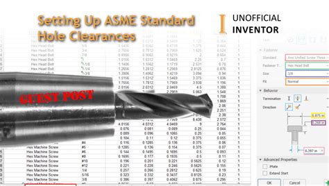 Setting Up Asme Standard Hole Clearances Clint Brown