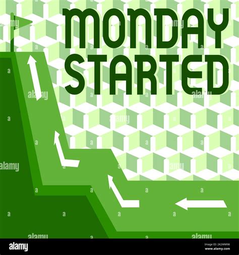 Sign Displaying Monday Started Internet Concept Getting Ready For New