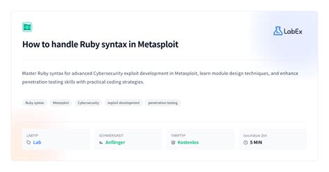 Ruby Syntax In Metasploit Exploit Entwicklung And Penetration Testing