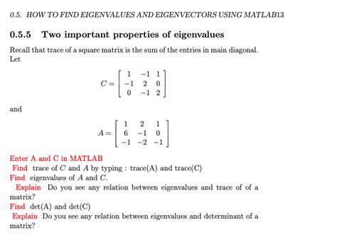 Solved 0 5 HOW TO FIND EIGENVALUES AND EIGENVECTORS USING Chegg