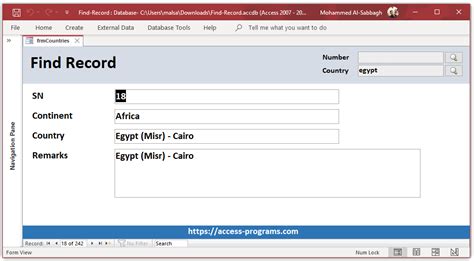 MS Access Find Records In Form Microsoft Access Programs