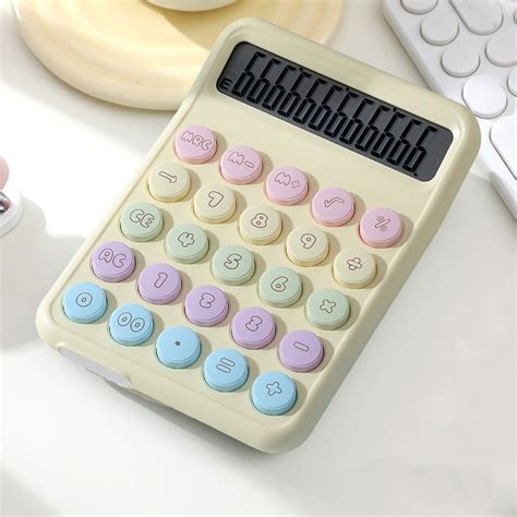 100fens Desk Cute Pink Calculator With Big Buttons Calculators Desktop 12 Digit With Large Lcd