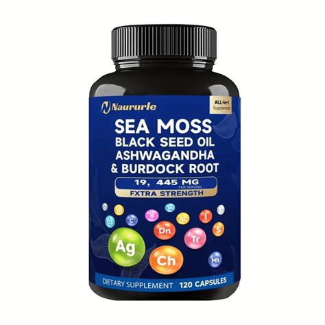 Sea Moss Black Seed Oil Ashwagandha And Burdock Root 19445mg Extra
