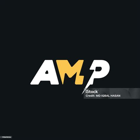 창조적 인 현대 편지 Amp 볼트 로고 디자인 템플릿 벡터 Eps 0명에 대한 스톡 벡터 아트 및 기타 이미지 0명 3차원